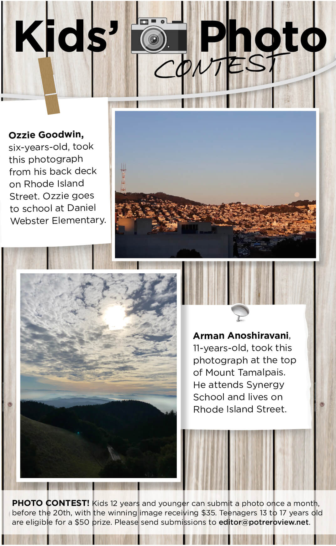 Kid’s Photo Contest Winners: March 2020 - Potrero View